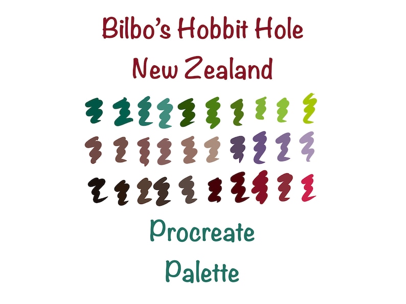Bilbo's Hobbit Hole Matamata, NZ Procreate Color Palette - Original ...
