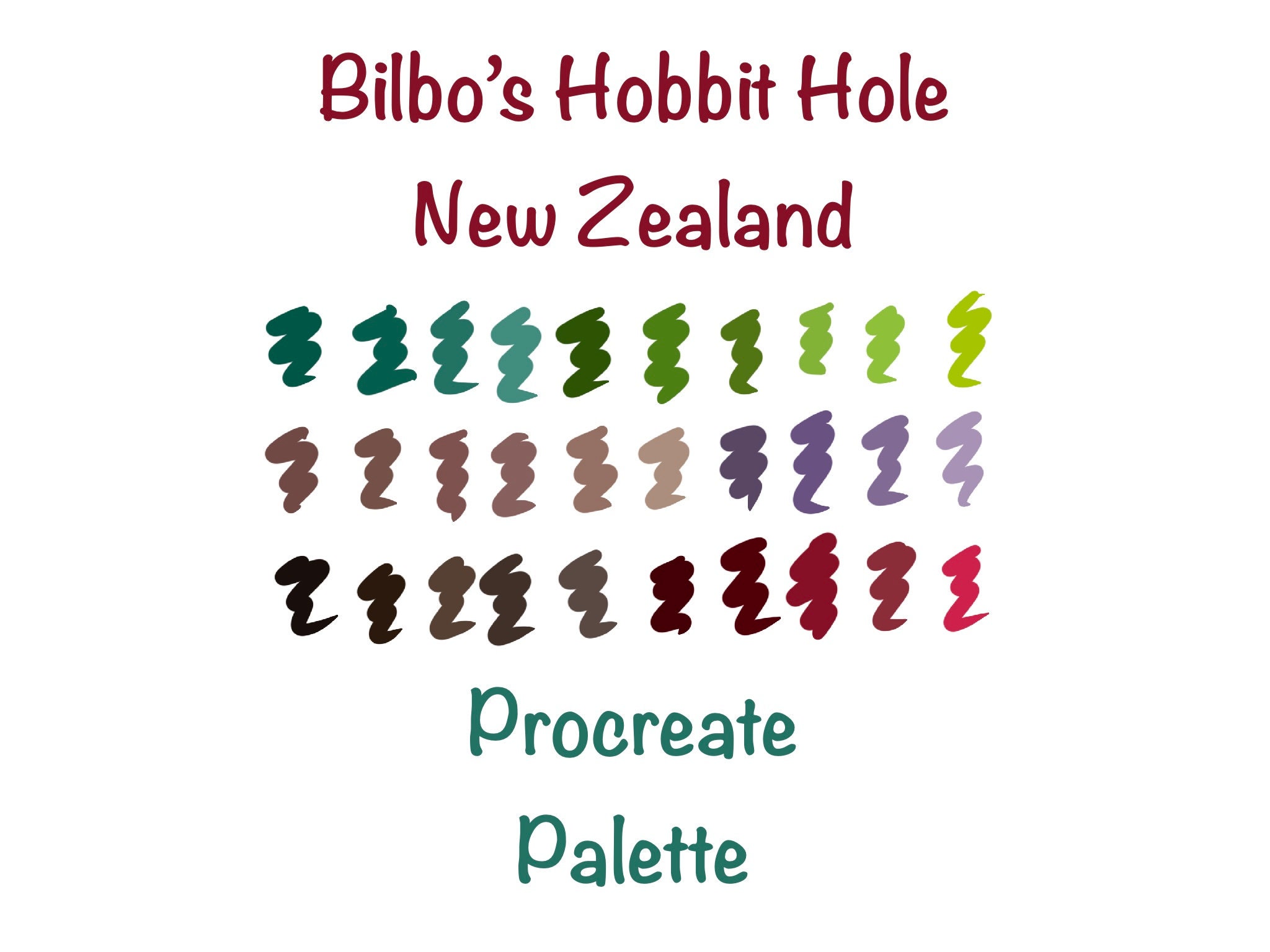 Bilbo's Hobbit Hole Matamata, NZ Procreate Color Palette - Original ...