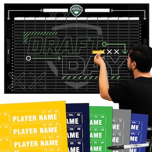 ESPN Fantasy Football Draft Board - 2025 ESPN Draft Board Kit- 12, 10 ...