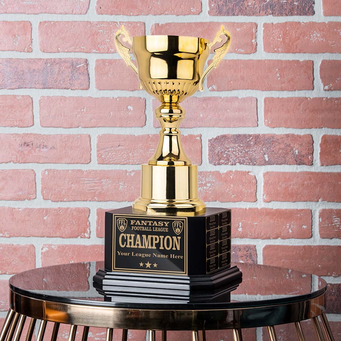 15" Gold Cup Perpetual Fantasy Football Trophy | Fantasy Football ...