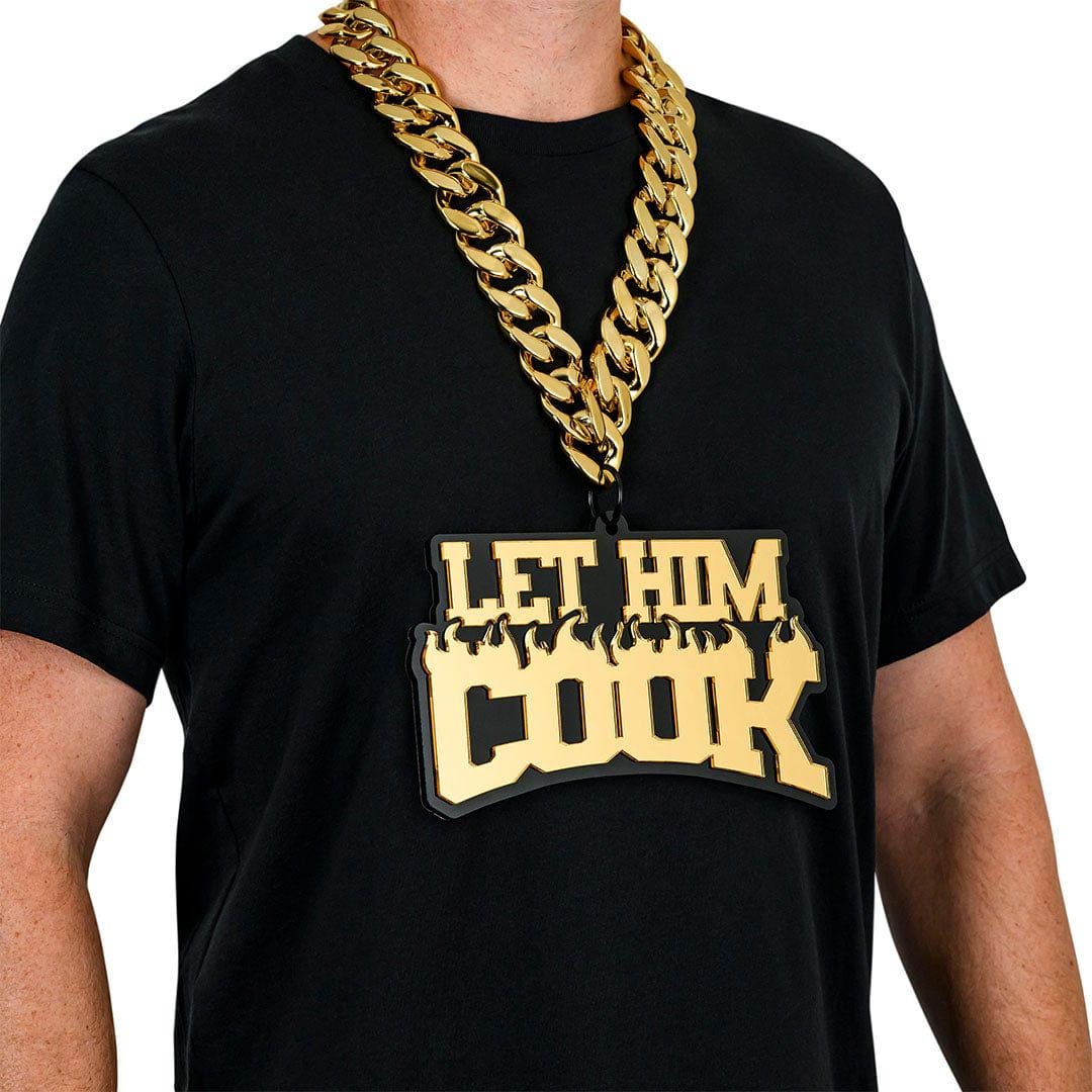 Let Him Cook Chromatic Black and Gold Acrylic Turnover Chain - Etsy
