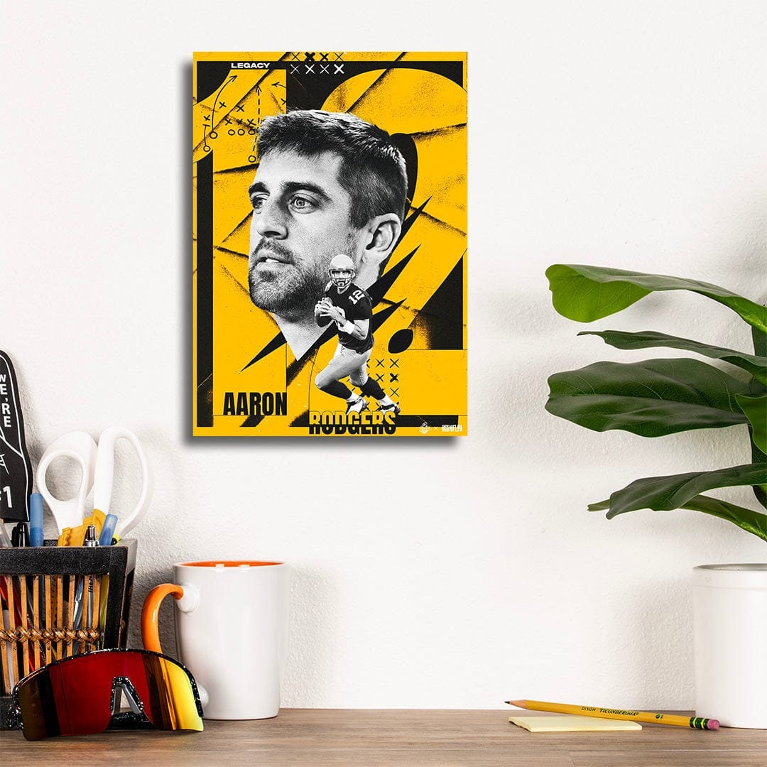 Aaron Rodgers Legend Yellow Metal Wall Art NFLPA Aaron Rodgers Art ...