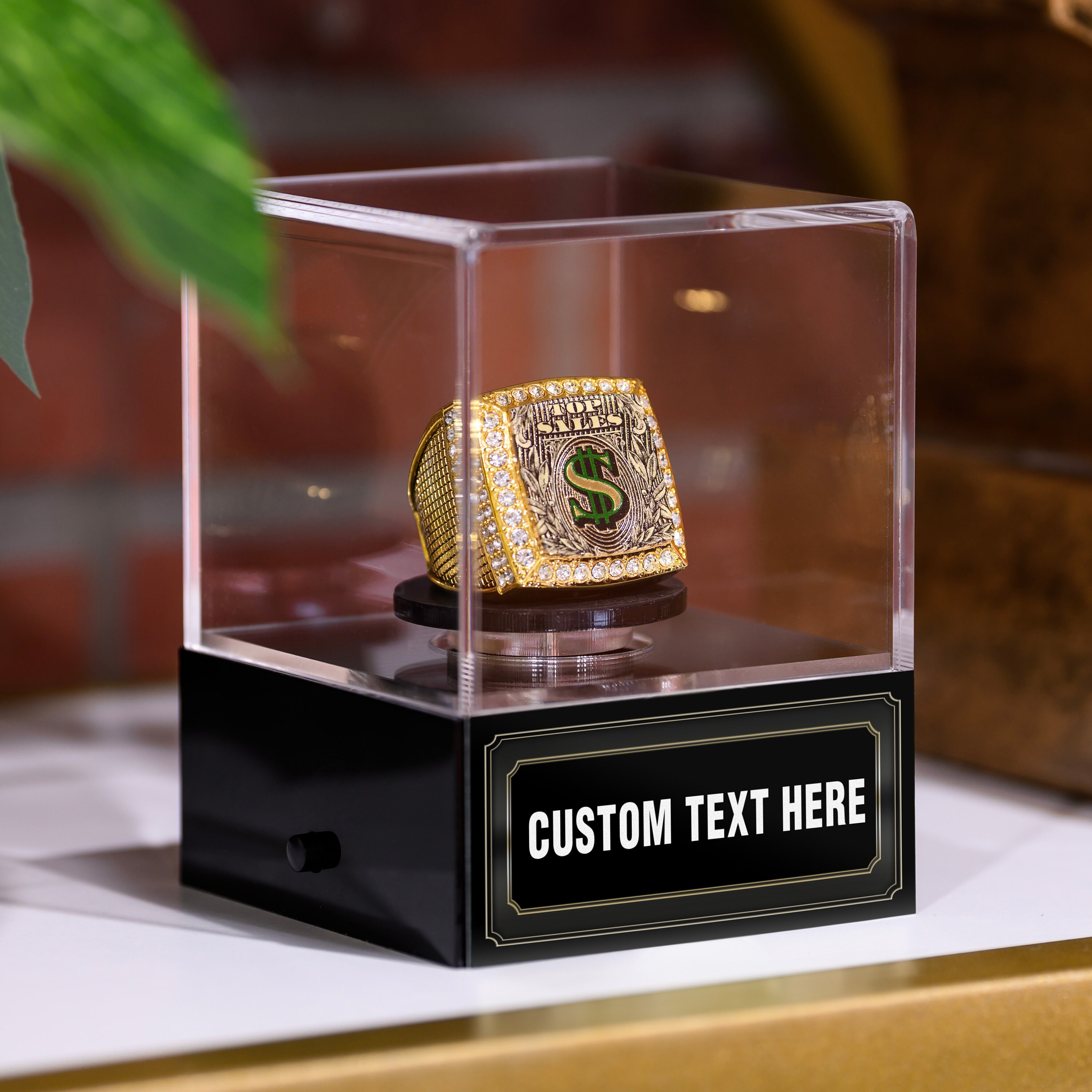 Design Your Own Championship Ring Spinning Display Case Acrylic Ring ...
