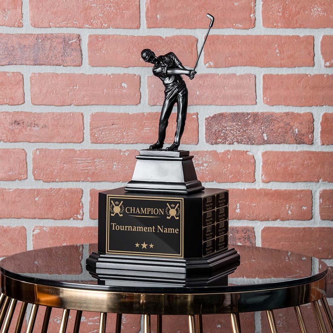 15” Perpetual Golf Championship Trophy, 16-year Base, Custom Engraving ...