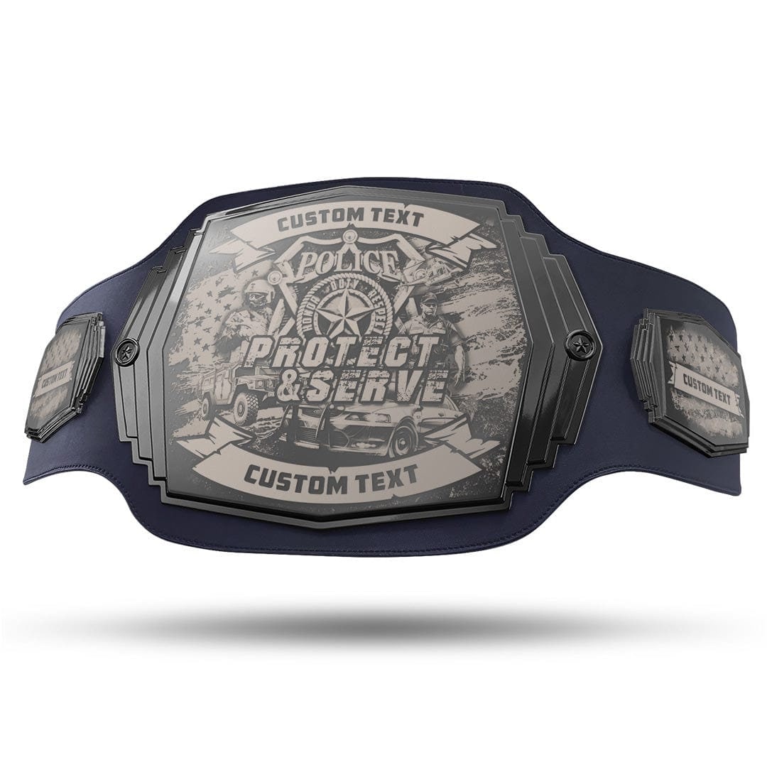 Law Enforcement Engraved Championship Belt - Gunmetal Gray | Custom ...
