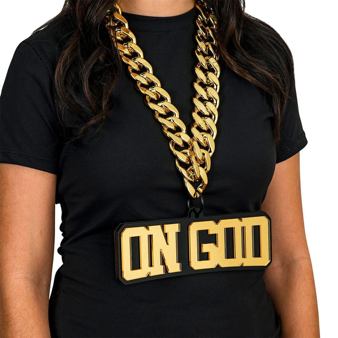 On God Black and Gold Acrylic Turnover Chain - Etsy