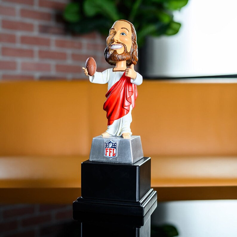 Touchdown Jesus Trophy Swap Topper Perpetual League Celebration, FFL ...