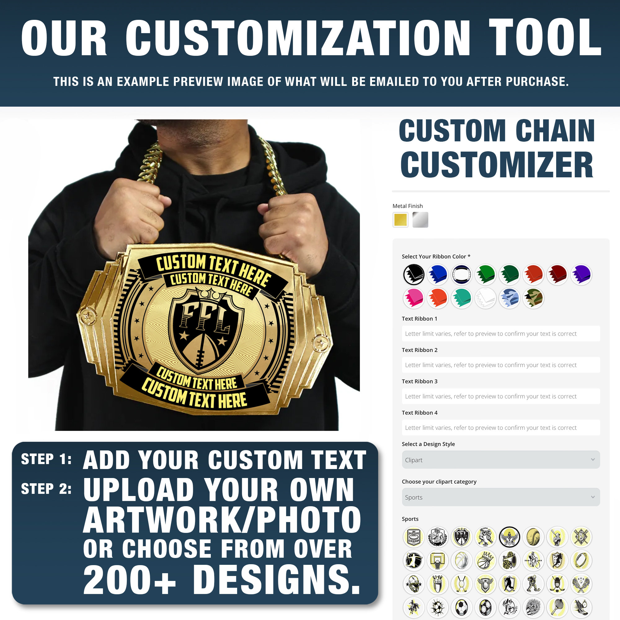 Your School Logo Custom Turnover Chain 5lb Turnover Chain, Football ...