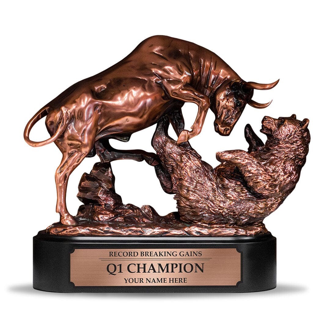 Corporate Bull & Bear Trophy | Corporate Award, Sales Trophy, Sales ...