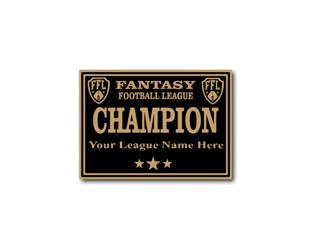 Custom Engraved League Plate - Black & Gold Trophy Award - Etsy