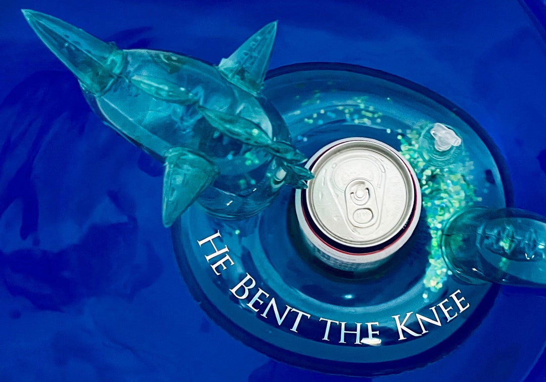 PERSONALIZED Inflatable Drink Float Green, Glitter Dragon/unicorn Drink ...