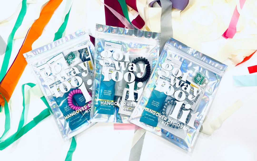GOT Way TOO LIT Hangover Recovery Bags & Kits Oh Shit Kit Bachelorette ...