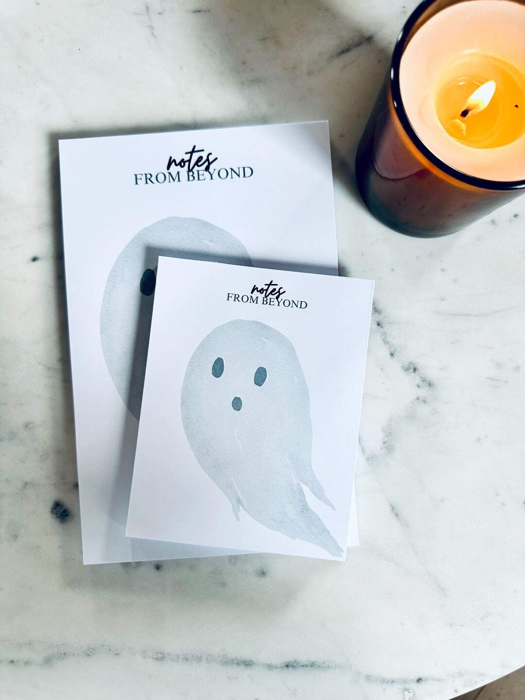 Halloween Ghost Full & Quarter Page Notepad, Notes From Beyond, Scary ...