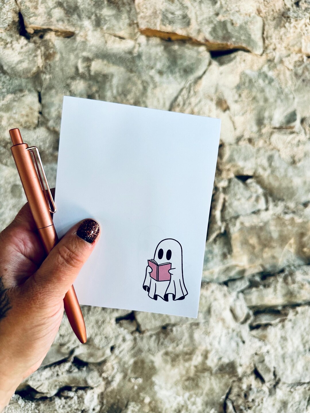 Everyday, Basic Ghost Notepad, Halloween Inspired Quarter Page Notepad ...