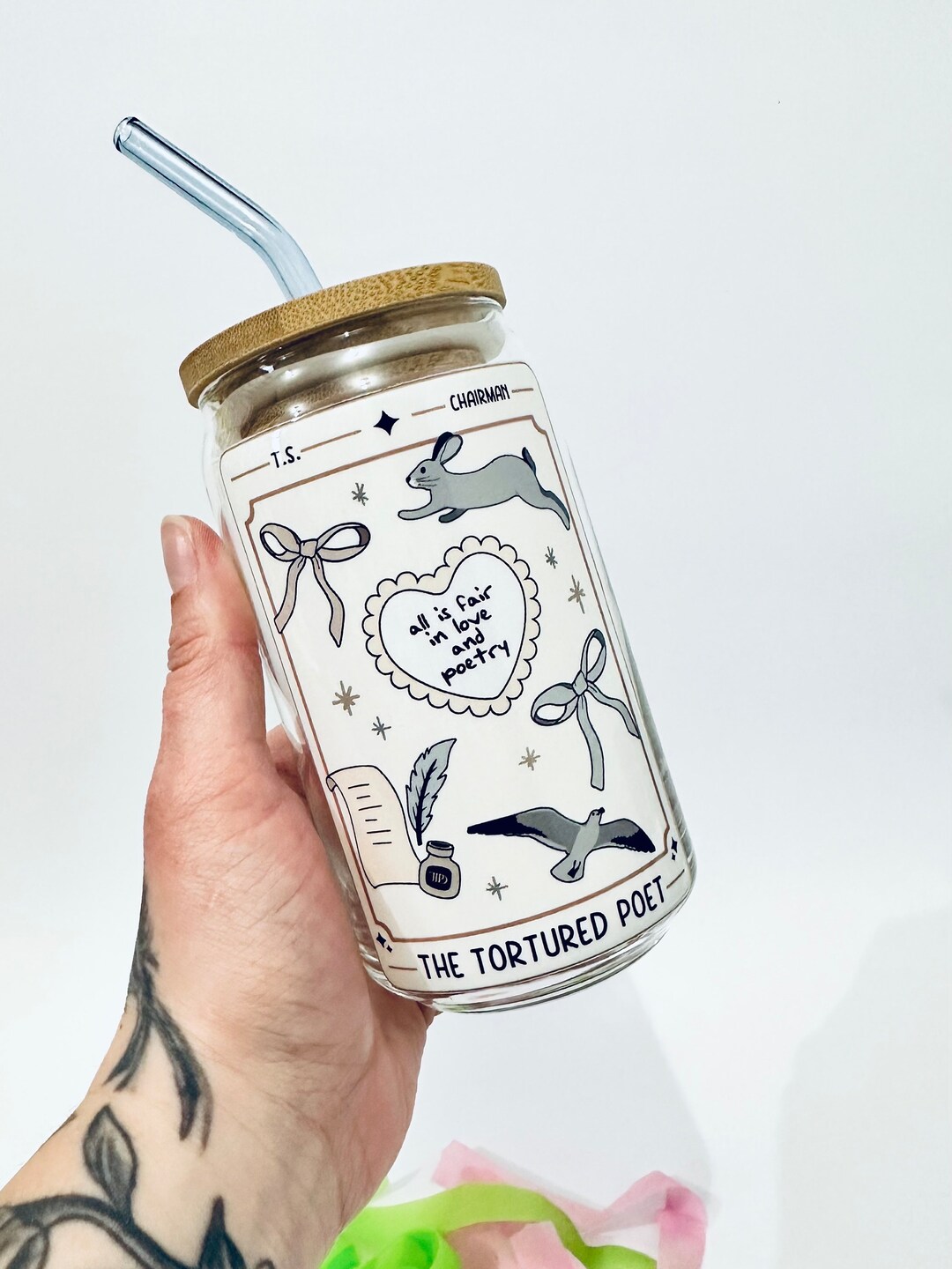 TTPD Tarot Card Glass Can, the Tortured Poets Department Inspired, TTPD ...