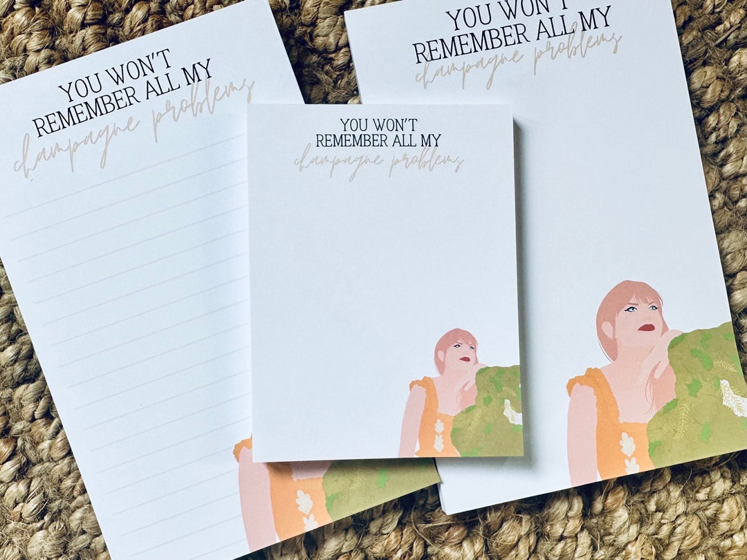 Pop Culture Queen Half 5.5x8.5 & Quarter Page Notepad, Evermore Notepad, Eras Merch, You Won't ...