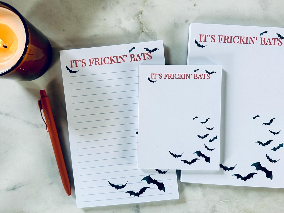 It's Frickin' Bats Notepad, Halloween, Bat Shit to List, Witchy Full ...