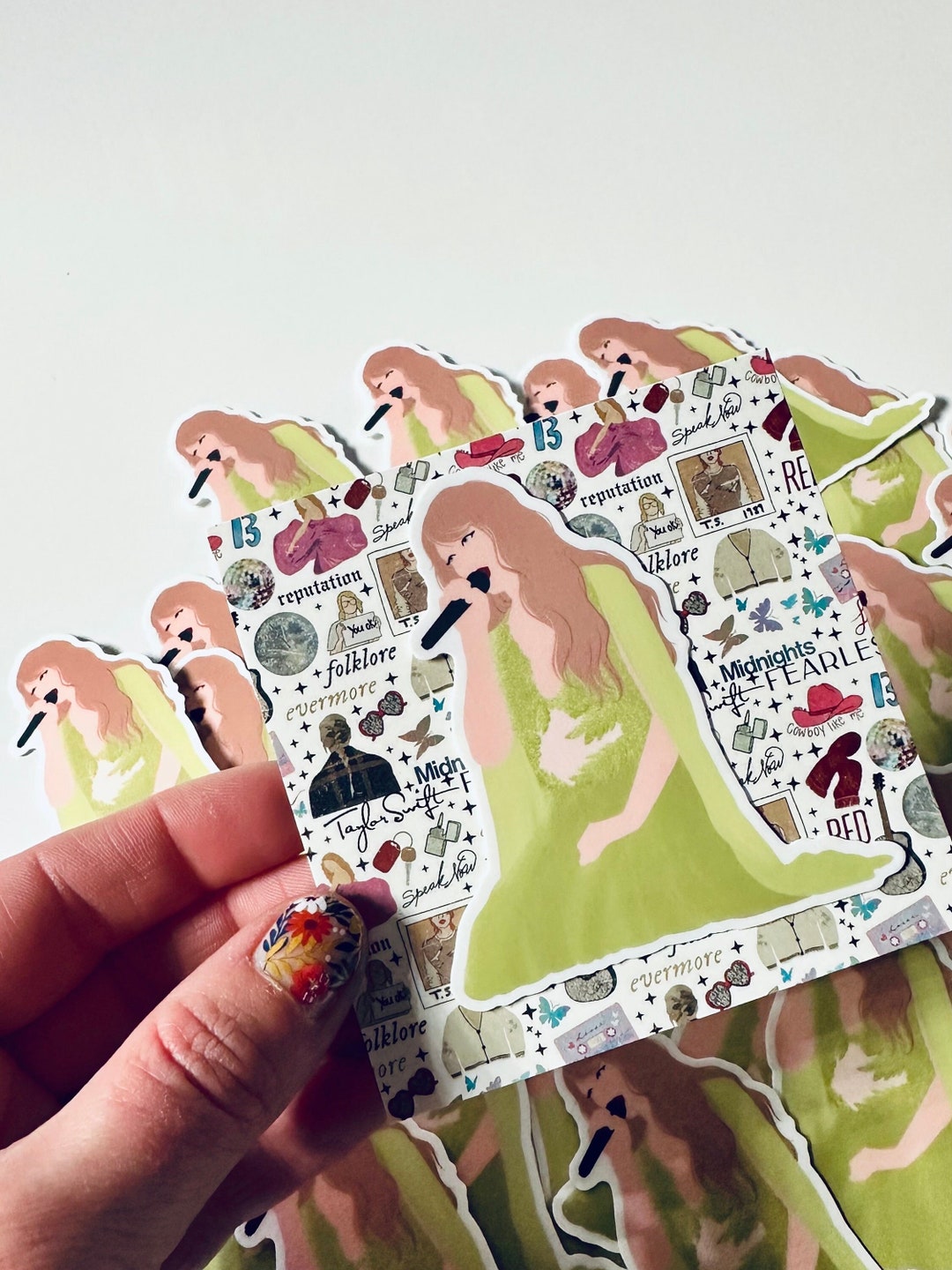 Folklore Eras Outfit Sticker, Green Dress Sticker, by the Eras Outfit ...