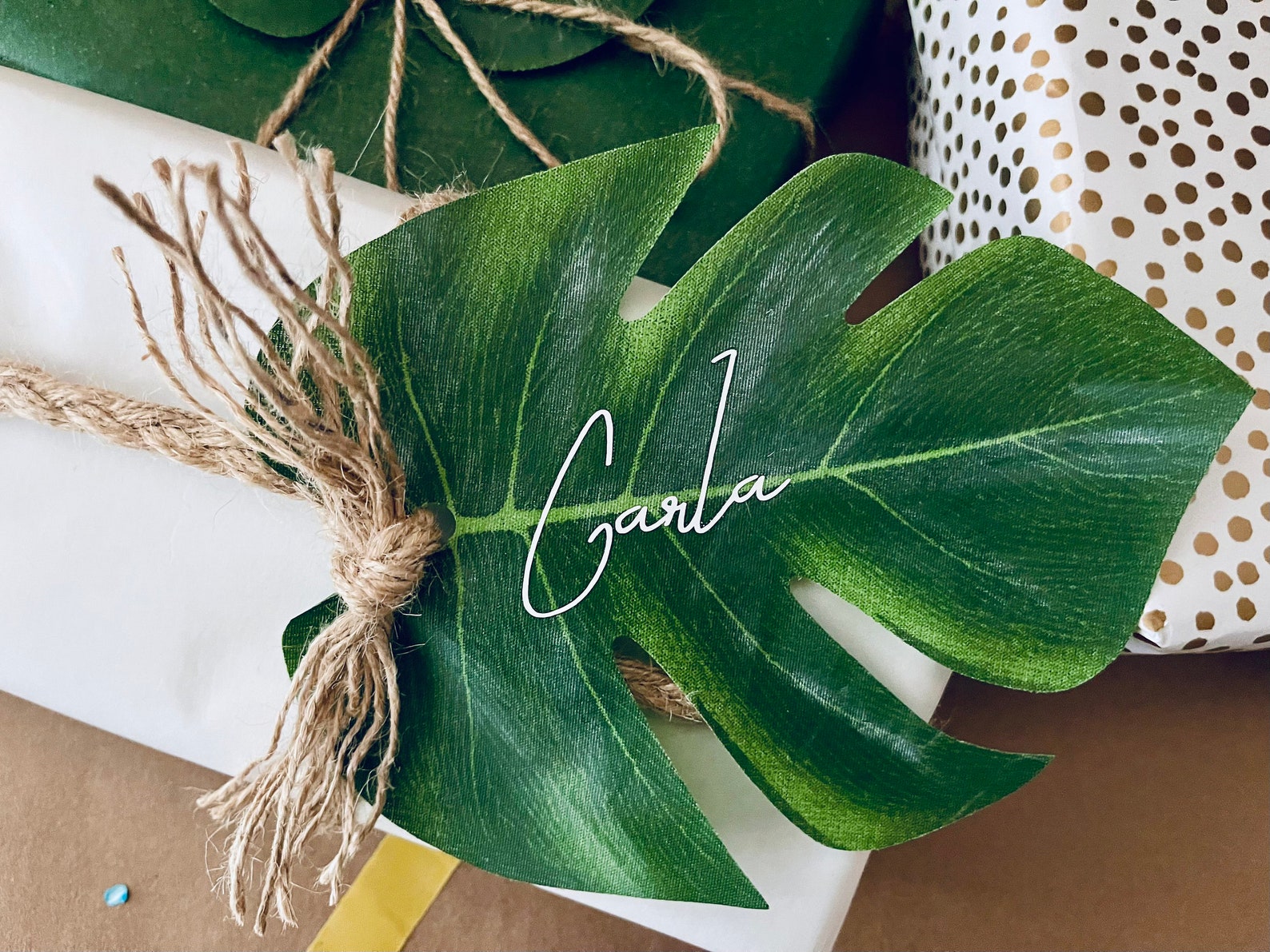 Monstera Leaf Name/gift Tags for Bridal Bachelorette - Etsy