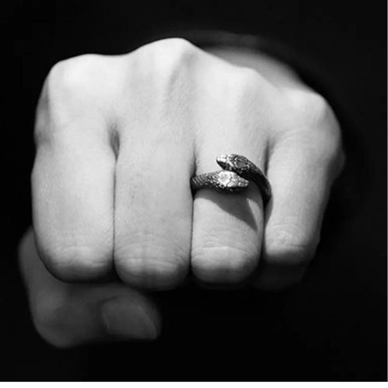 Ouroboros Ring, Double Headed Silver Snake Ring is a Unisex and ...