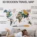 Push Pin World Map Classic Stylish 3D Wood Wall Art Wood Map - Etsy