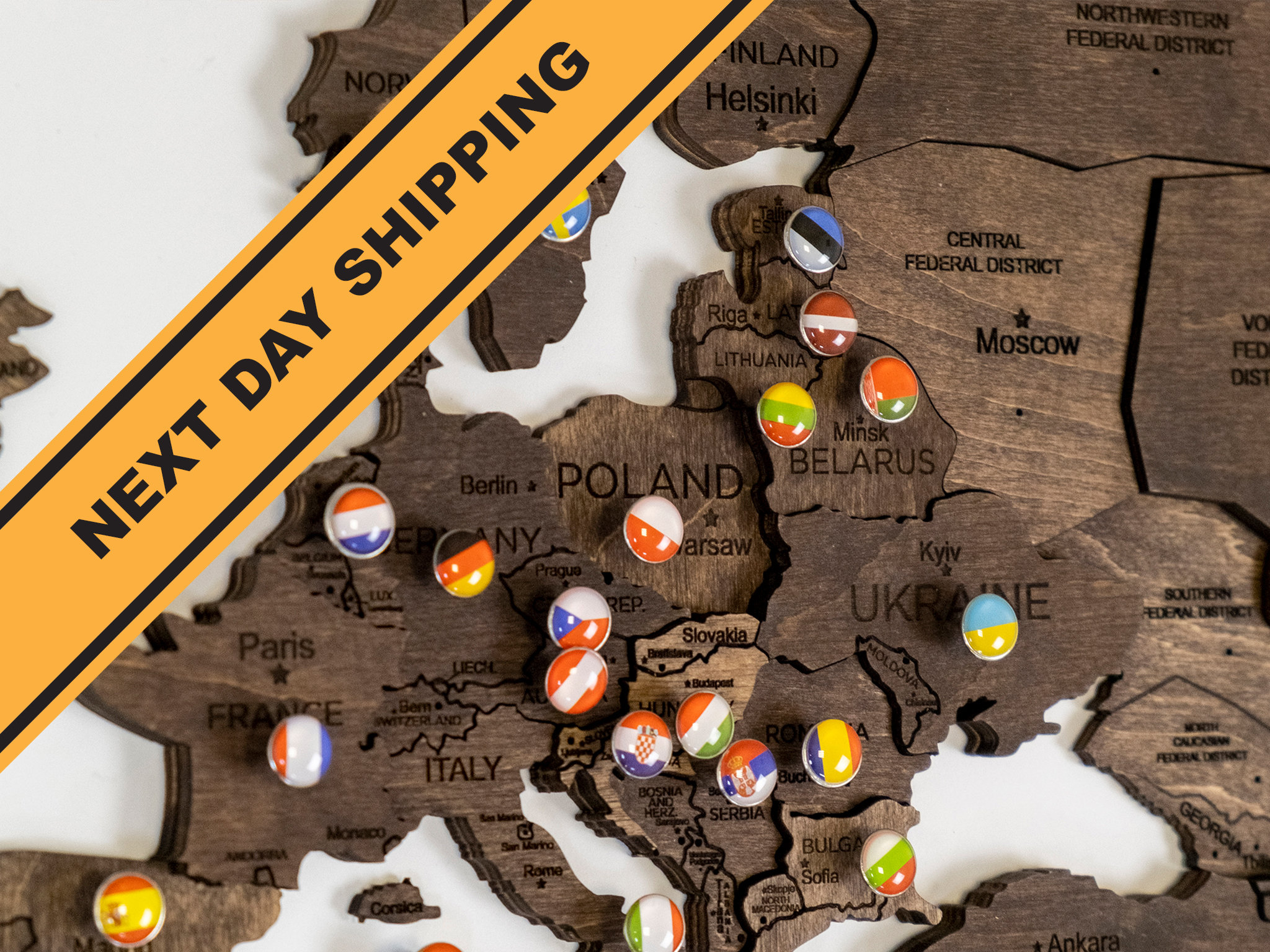 Travel Map Flag Push Pins for Wooden World Map, Map of the World Flags ...