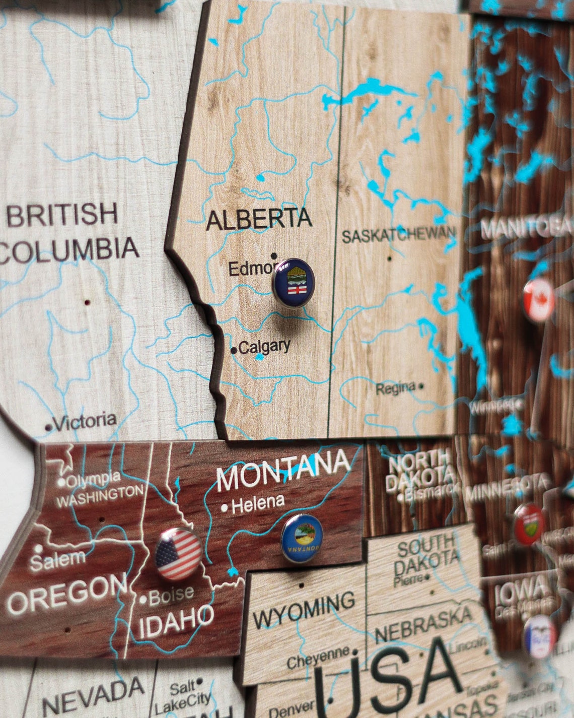 Travel Map Flag Push Pins for Wooden World Map, Map of the World Flags ...