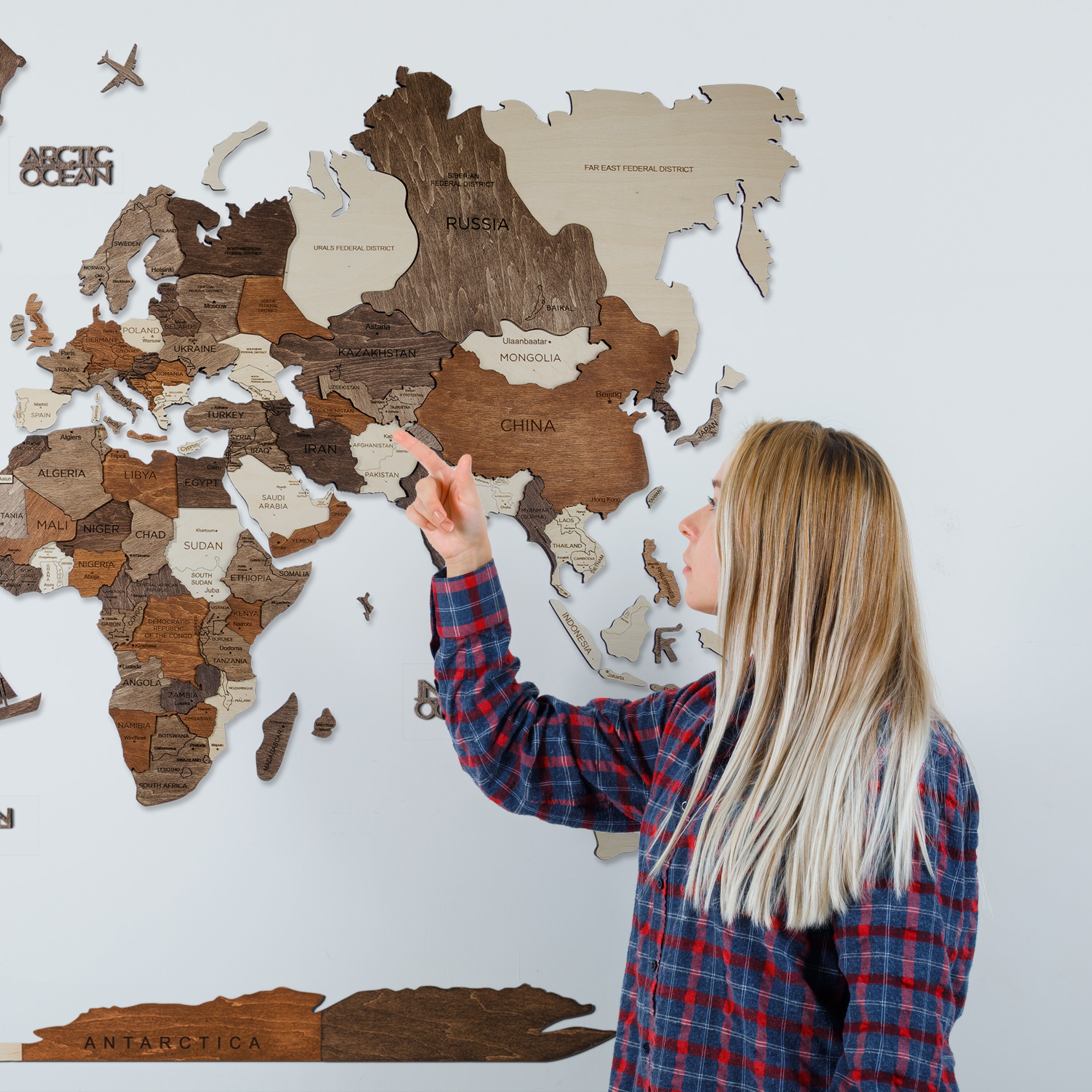 Wooden World Map Kids Room Wall Art Push Pin Travel Map - Etsy