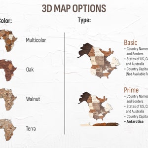 Wood World Map 3D Classic Stylish Wood Wall Art Countries | Etsy