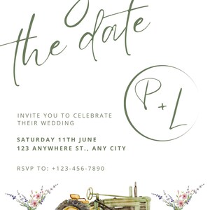 Farm Wedding Invitation Template: Rustic Chic Design (digital Download ...