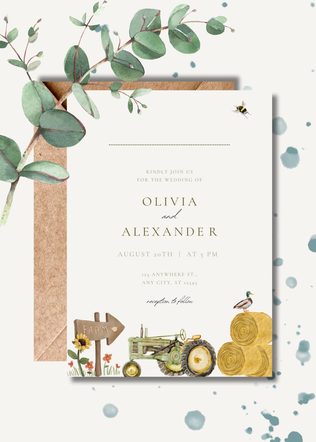 To the Farm Template Wedding Invitation/elegant Custom Wedding Invite ...