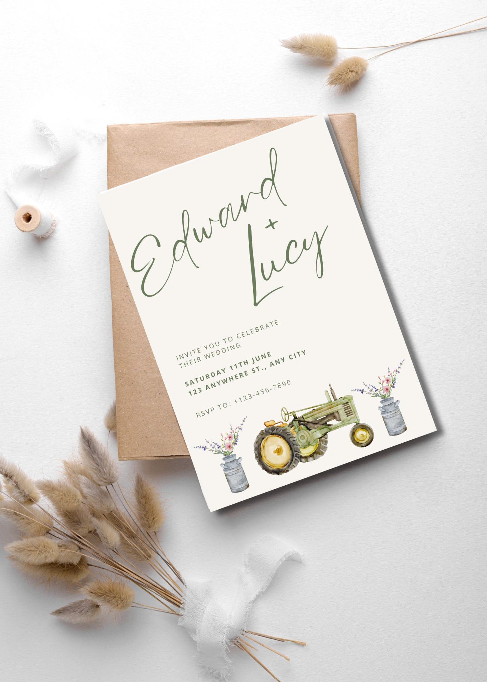 Tractor Country Wedding Invitation Bundle | Farm Wedding | Save the ...