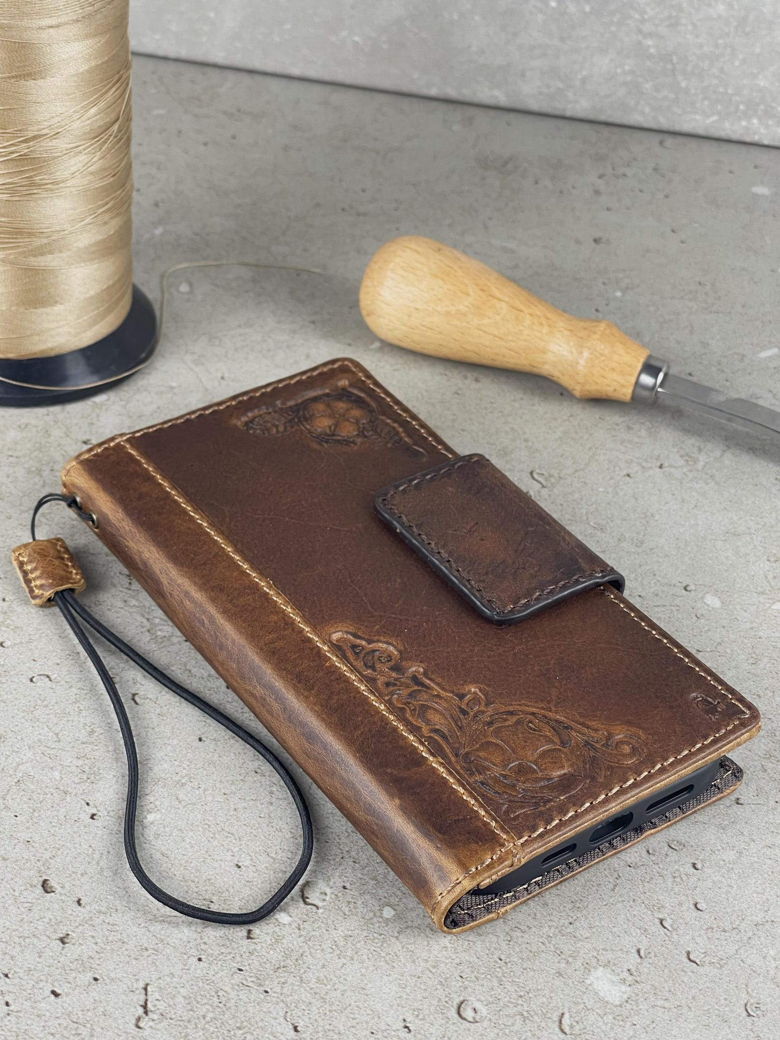 Genuine Leather Fo Oneplus 12 12R Case Wallet Handmade Wireless Luxury ...