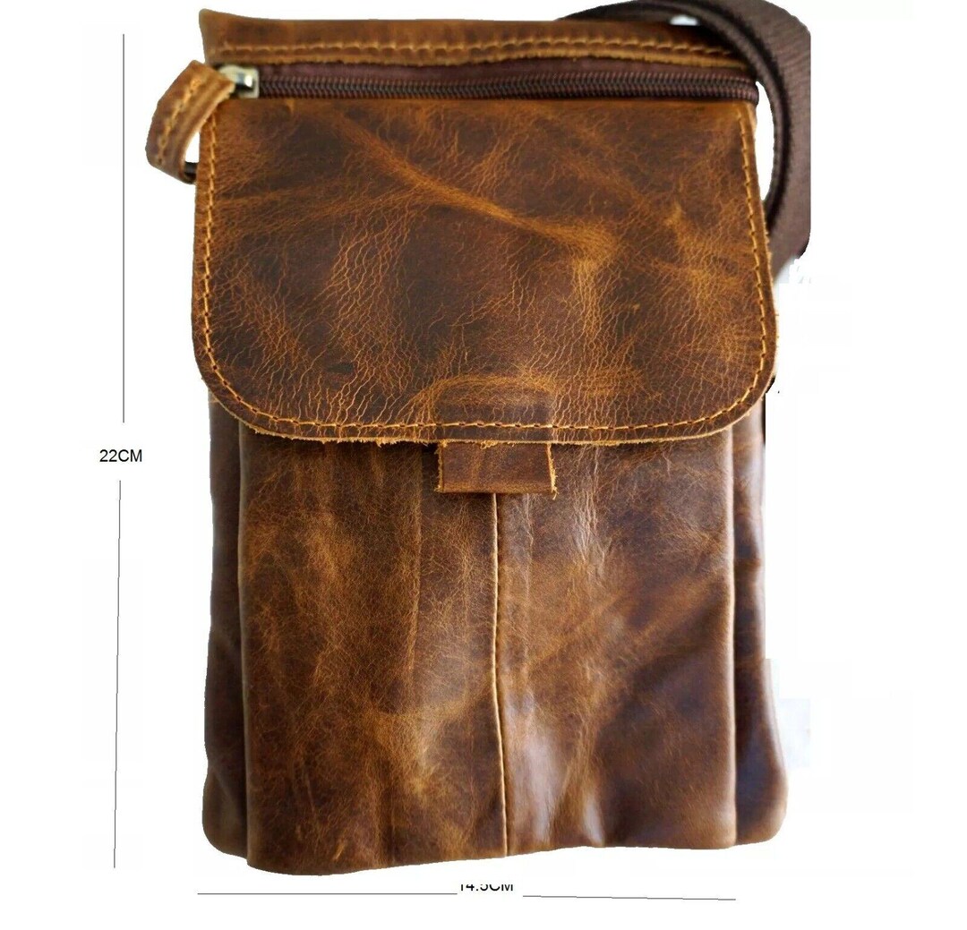 Genuine Handmade Leather Vintage Shoulder Bag for Men and Women Cross ...