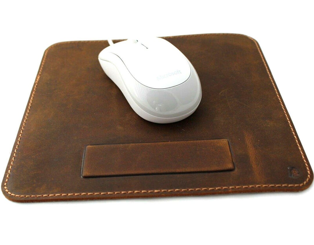 Genuine Handmade Leather Mouse Pad Handcrafted Soft Vintage Art - Etsy