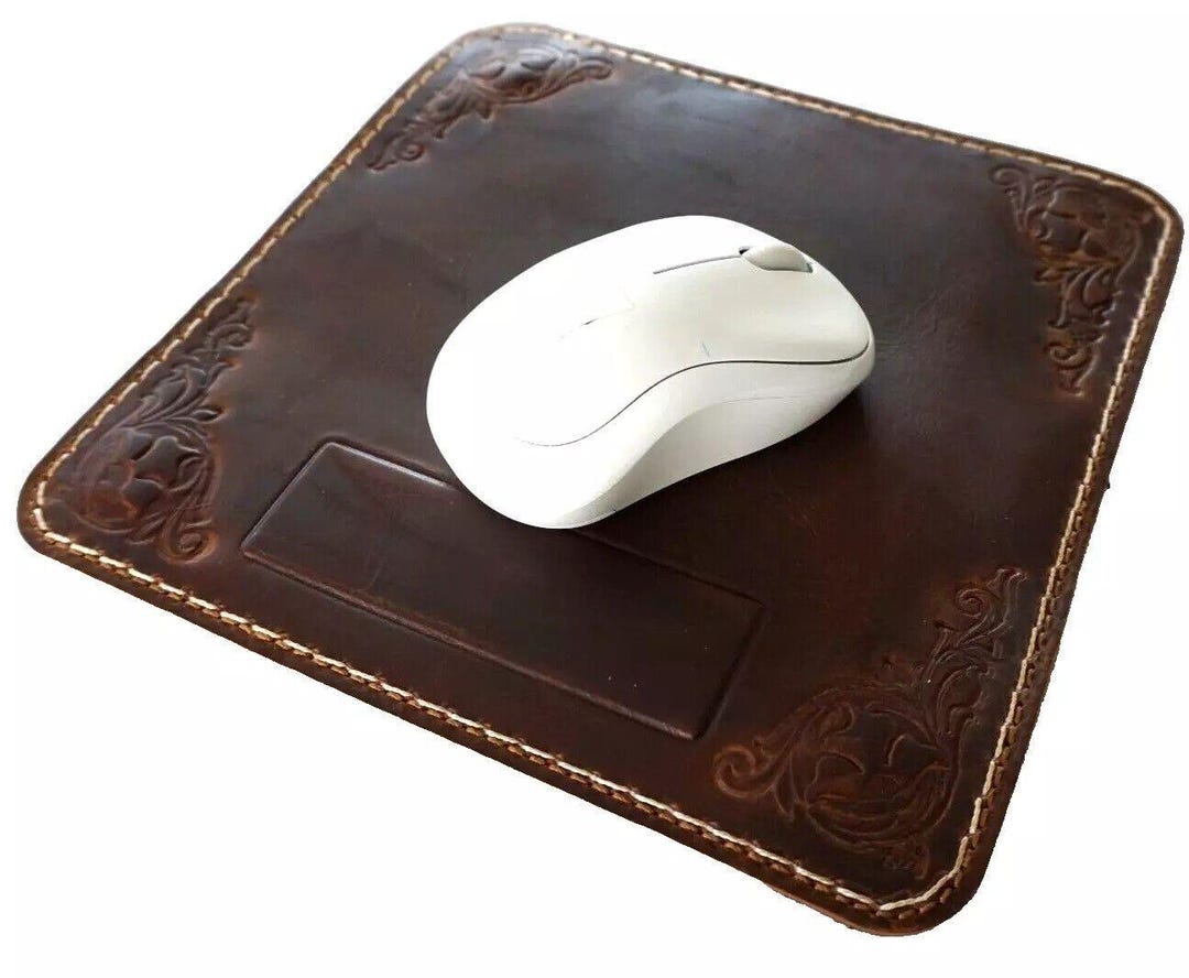 Genuine Handmade Leather Mouse Pad Handcrafted Soft Vintage Art - Etsy