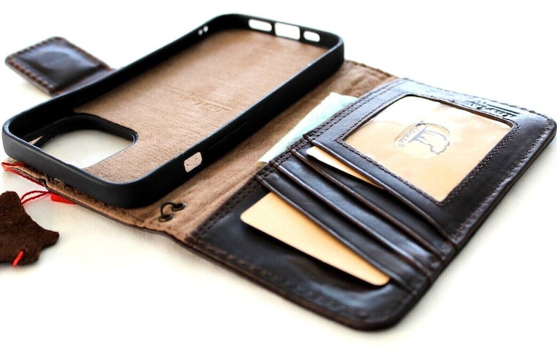 Handmade Leather iPhone Wallet Case: Vintage Book Style - Etsy