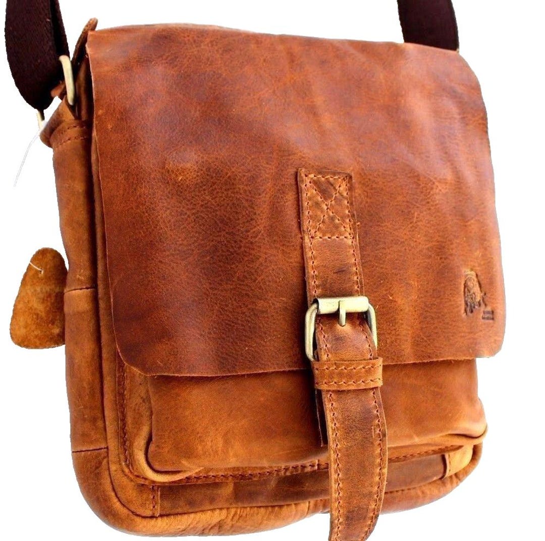 Genuine Handmade Leather Vintage Shoulder Bag for Men and Women Cross ...