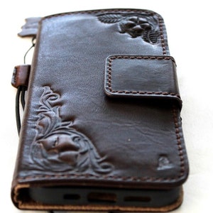 Handmade Leather iPhone Wallet Case: Vintage Book Style - Etsy