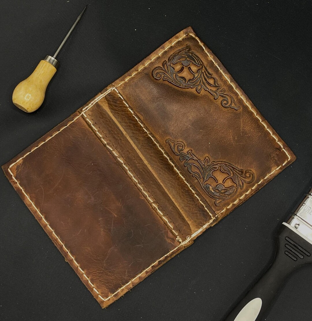 Passport Leather Cover Handmade Vintage Genuine Leather Embossed Thick ...