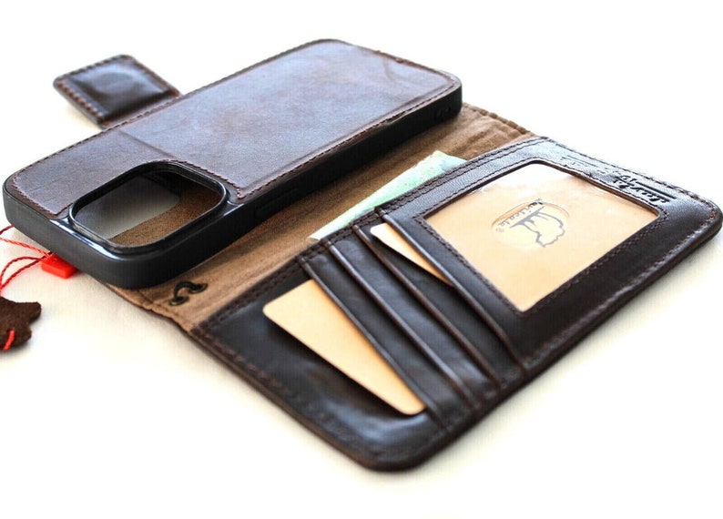 Handmade Leather iPhone Wallet Case: Vintage Book Style - Etsy
