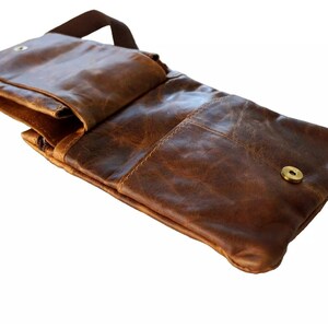 Genuine Handmade Leather Vintage Shoulder Bag for Men and Women Cross ...