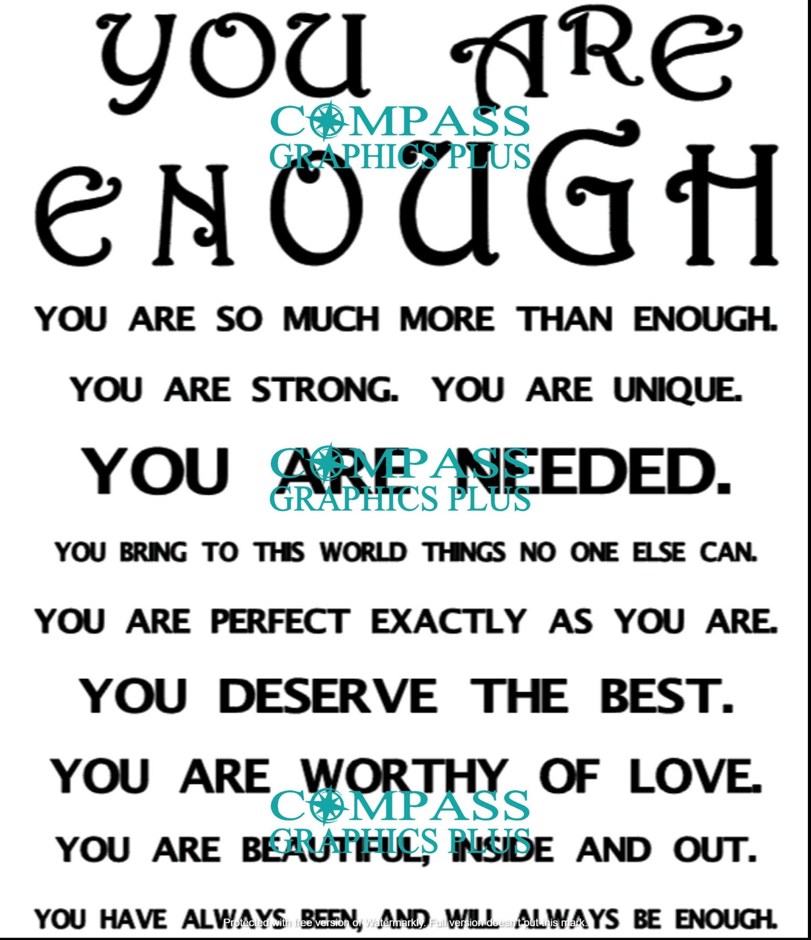 You Are Enough - Etsy