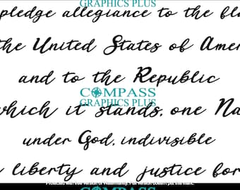 American Flag Pledge of Allegiance Wall Art SVG - Etsy