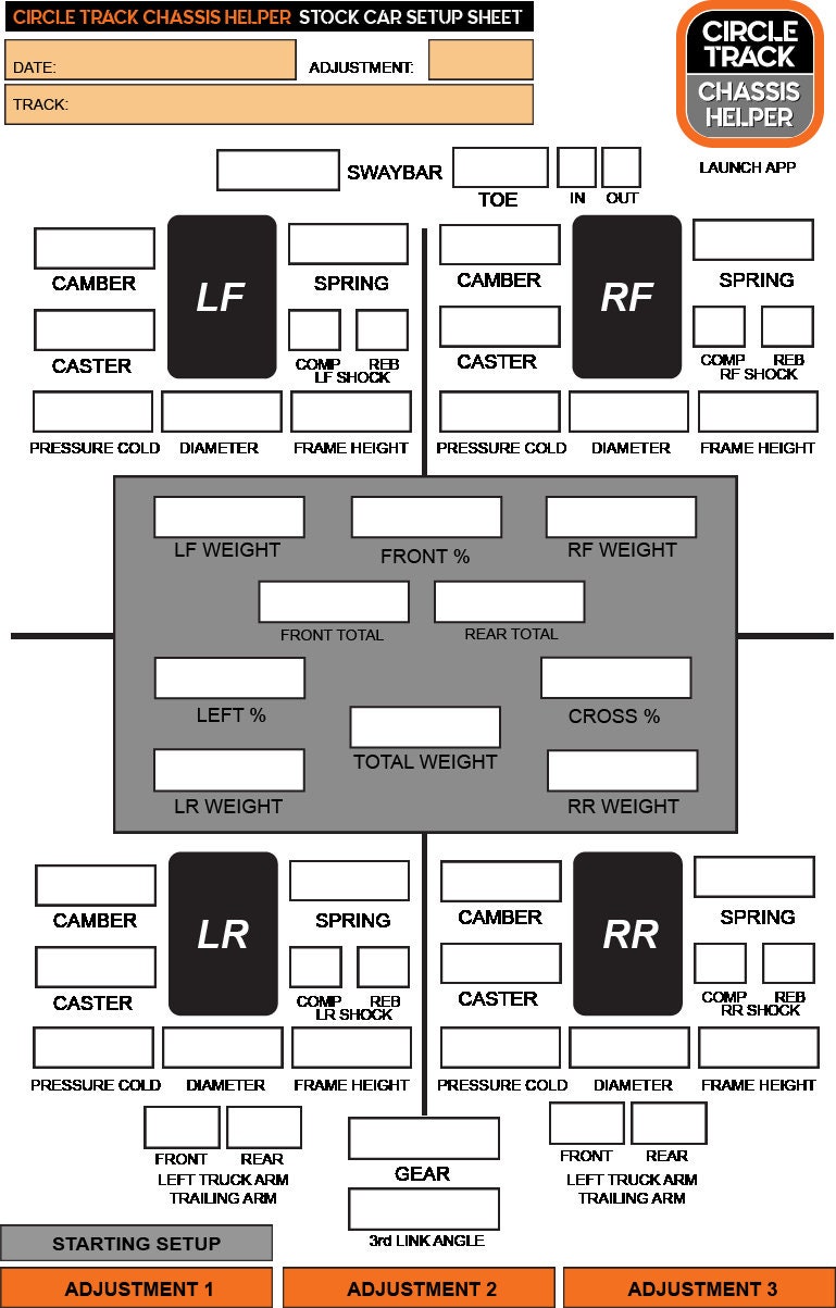 Late Model Setup Sheet Template | Etsy