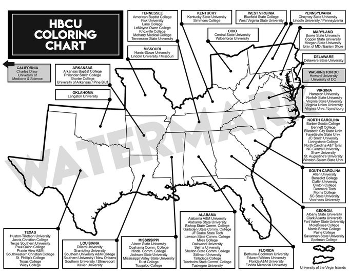 Hbcus Map - Etsy