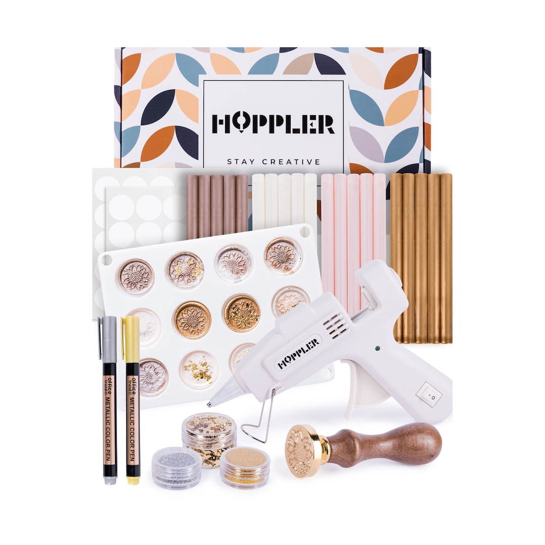 Hoppler Professional Wax Seal Kit With Sealing Wax Gun, Wax Seal Sticks ...