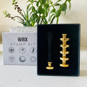 HOPPLER Wax Seal Stamp Kit for Sealing Wax Stamps With 6 Copper Wax ...