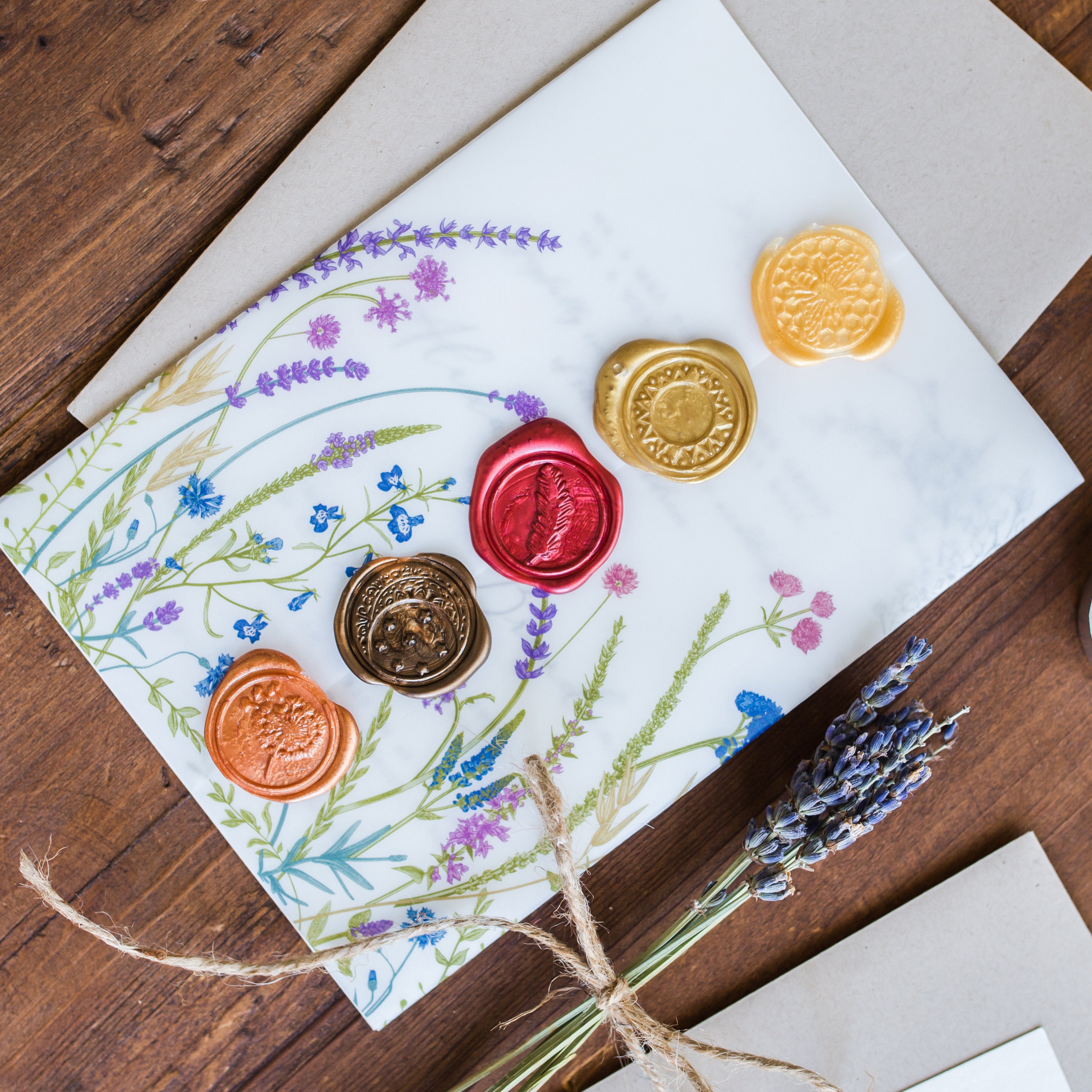 HOPPLER Wax Seal Stamp Kit for Sealing Wax Stamps With 6 - Etsy