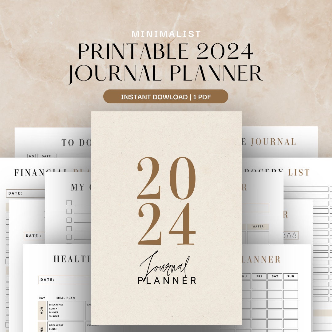 2024 Journal Planner Printable Planner Minimalist Instant - Etsy